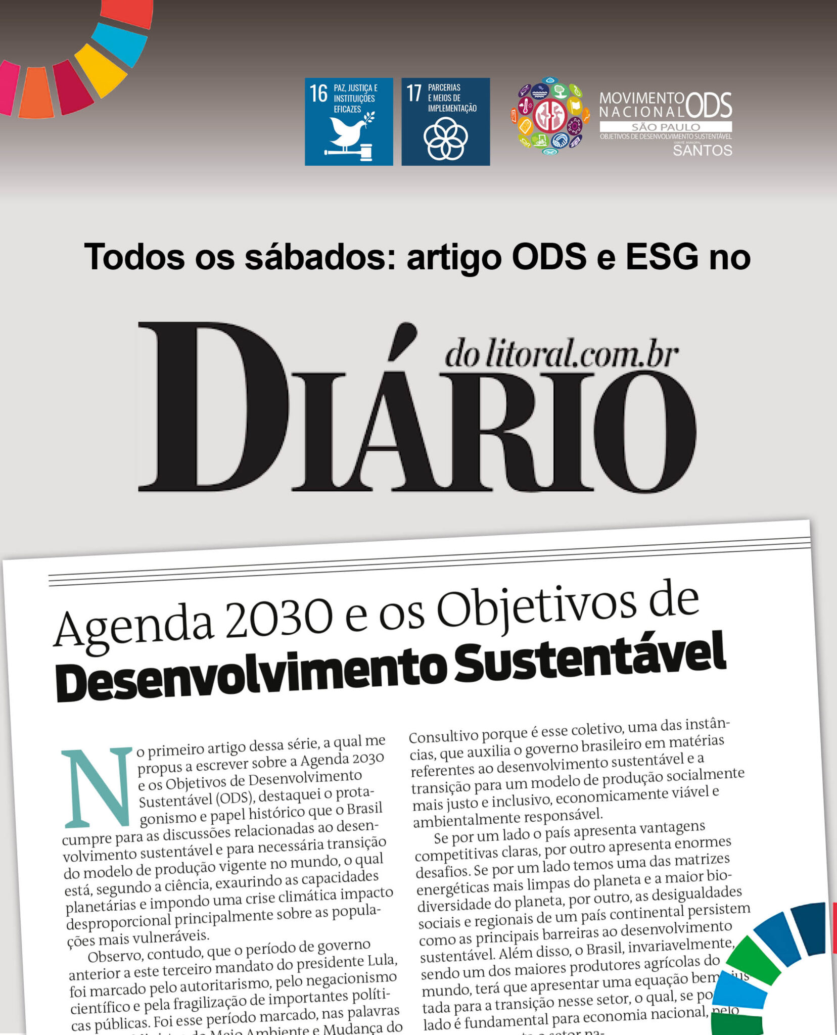 Artigo ODS no DL. Agenda 2030 e os Objetivos de Desenvolvimento ...